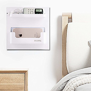 EHKIT Bedside Shelf Accessories Organizer- Wall Mount Self Stick On,Ideal for Glasses,Remote,Earphone, Cell Phone Charger,Manicure Kit