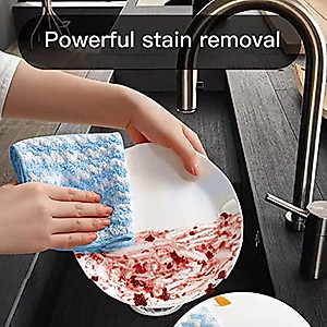 ZBORH 10PCS Super Absorbent Cleaning Cloths, Kitchen Towels Dish Towels, Multipurpose Reusable Dish Cloths, Double-Sided Microfiber Cleaning Rags for Dish Drying Washing, Furniture, Car, Bowl,
