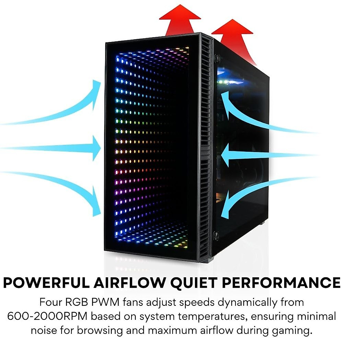 Empowered PC Continuum Mini RGB Gamer Desktop - AMD 8-Core Ryzen 7 7800X3D (~ i9-14900K), 32GB DDR5 RAM, 1TB Gen4 NVMe, RTX 4070, WiFi 6, Windows 11 Home - Tiny Liquid Cooled Gaming Computer