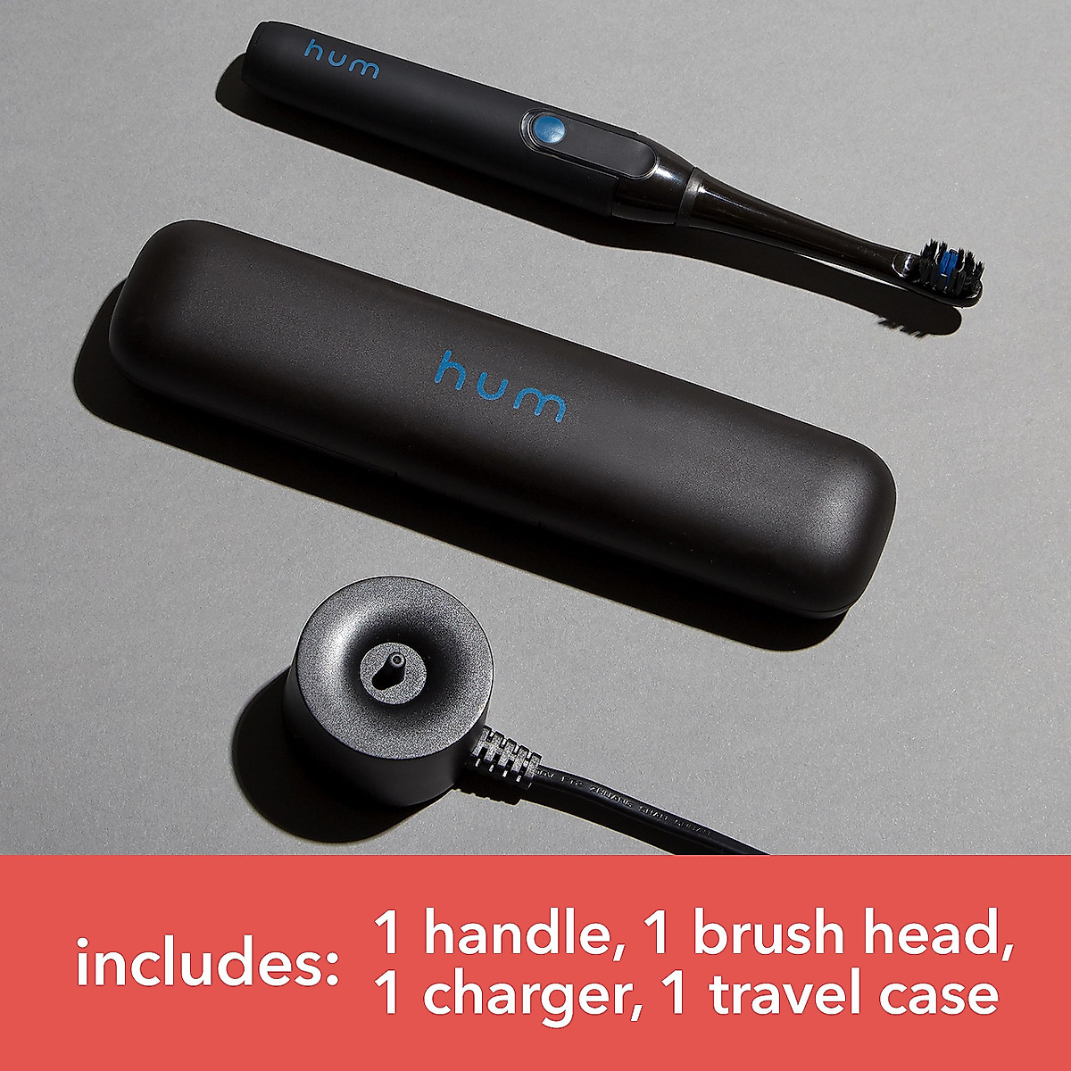 hum by Colgate Smart Rechargeable Electric Toothbrush Kit, Black, Unisex-Adults