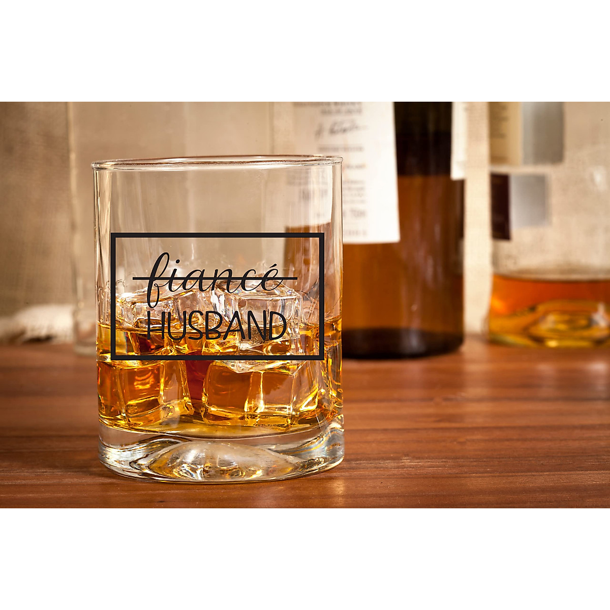 COOL AF Wedding Gift Glass Set For Bride and Groom - Mr and Mrs Whiskey and Wine Glass Gift Set - Engagement Gift for Couples and Newlyweds - Husband and Wife