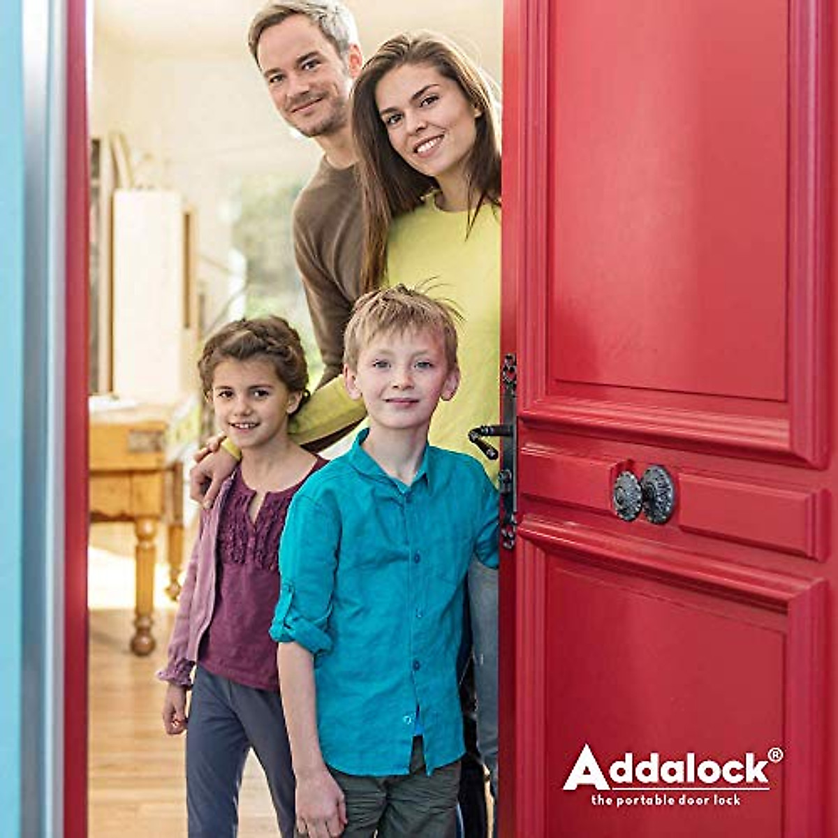 Addalock The Original Portable Door Lock by Rishon Enterprises for Home Security Used as an Apartment Security Lock, Travel Door Lock, AirBNB Lock and Dorm Room Essentials, 2 pck