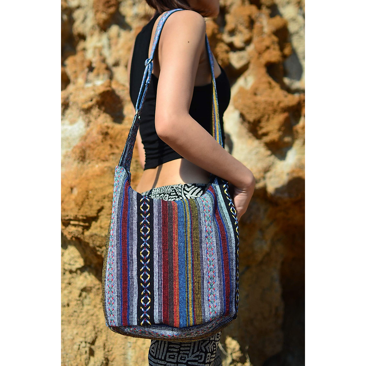 Your Cozy Sling Purse Hippie Bags For Women Crossbody Bag Thai Top Handmade Shoulder Bag with Adjustable Strap Tribe-02