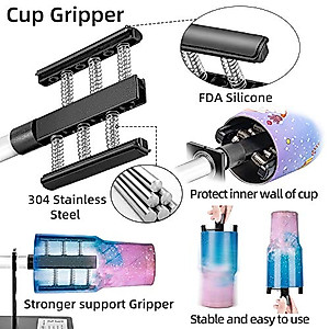 QXLU Cup Turner Accessory Kit for Crafts Tumbler, 2 Cup Gripper Inserts and 1 Arm Wand, Fit 20 oz to 50 oz Tumblers, Universal Compatibility Turner Attachment for Tumbler Spinner Machine