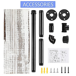 Paper Towel Holder with Shelf Rustic Toilet Paper Roll Holder Wall Mount Industrial Pipe Toilet Paper Holder with Wooden Shelf for Bathroom Washroom Kitchen