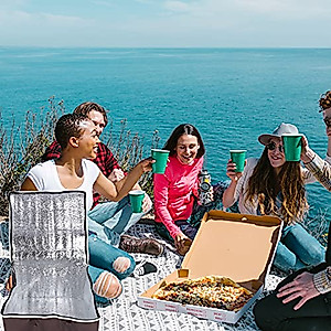 Insulated Food Delivery Bags Grocery Pizza Tote Bag Aluminum Foil Pouch Foldable Heavy Duty Storage Container for Hot and Cold Food Restaurants Catering (Coffee), 44x44cm (4117DMUO48VM917K6OYE)