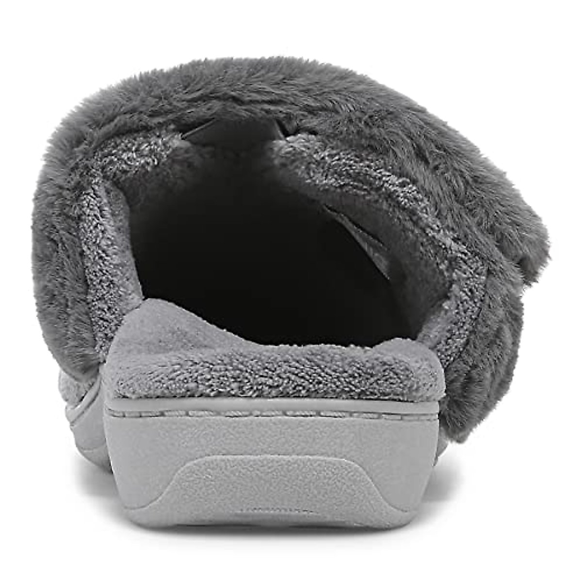 Vionic Adjustable Slipper with Orthotic Arch Support - Ind Charcoal - 7 Medium
