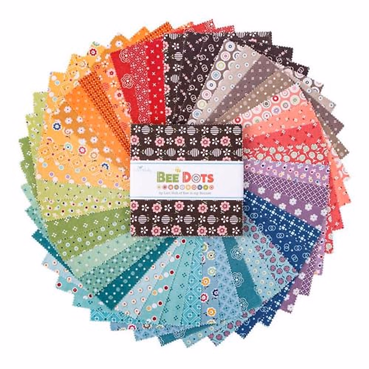 Lori Holt Bee Dots 5" Stacker 42 5-inch Squares Charm Pack Riley Blake Designs 5-14160-42