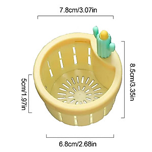 Kitchen Sink Strainer, Portable Sink Basket, Cartoon Cactus Design Stopper Drainer, Anti Clogging Sink Stopper, Bathroom Sink and Bathtub Drain Strainers for Easy Cleaning (Yellow)