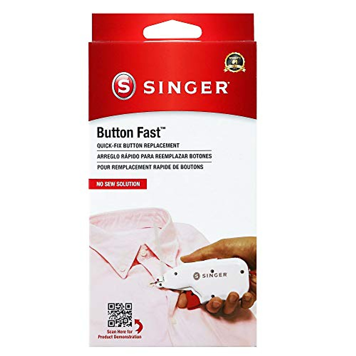 SINGER Button Fast Quick-Fix Button Replacement Tool with 60 Fasteners and 12 Buttons (01933)