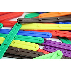 Curious Minds Busy Bags Geometry Snap Together Sticks with Compass and Activity Guides - Common Core Math Manipulative - Hands on Learning Math for Elementary Students