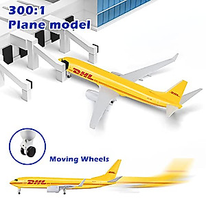 Lose Fun Park 1/300 Diecast Model Airplane DHL Airplane Model Boeing 737 Plane Model Plane for Collections & Gifts
