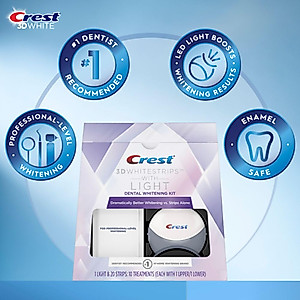 Crest 3D Whitestrips with Light, Teeth Whitening Strip Kit, 20 Strips (10 Count Pack)
