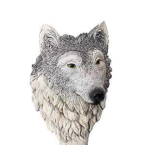 Resin Wolf Coat Hooks Wall Mounted Deer Decorative Decor Hat Towel Bag Rack Gift for Home Living Room Bedroom Shop, 7.5x5.8x13.8cm