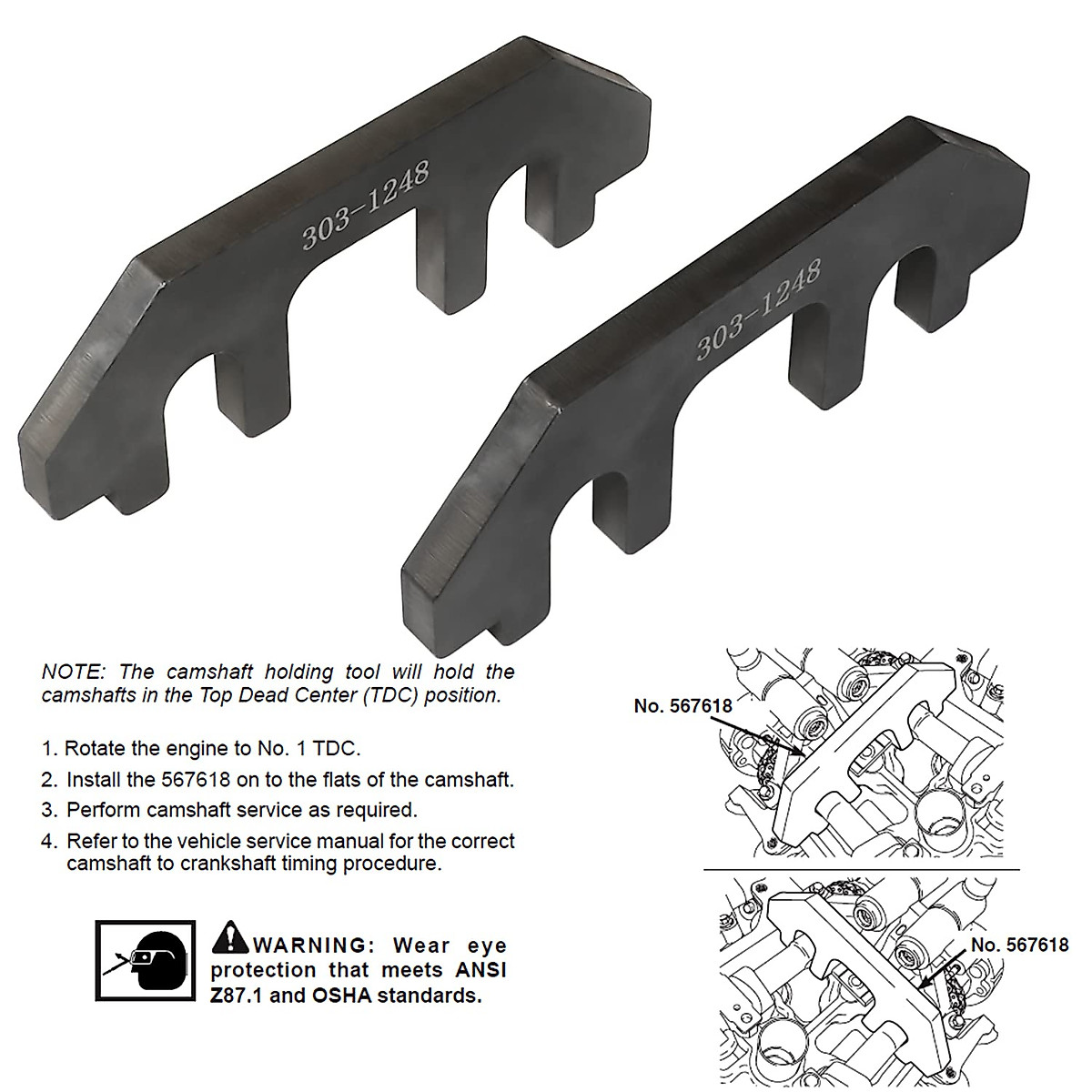 DPTOOL Camshaft Holding Tool Timing Alignment Holder Tool Set Kit for Ford Lincoln Mercury 3.5L 3.7L 4V Engines Replace 303-1248 303-1530 Replacement for OTC 6682
