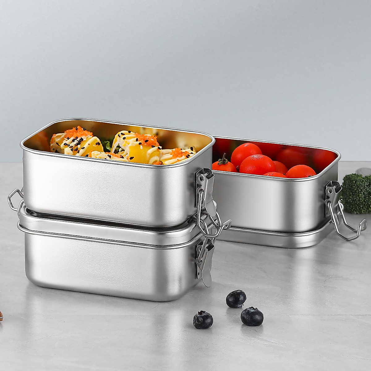 BEFOY Small Stainless Steel Food Storage Containers Set | Reusable Metal Lunch Snack Boxes Food Prep Container with Lids Freezer & Dishwasher Safe | 550 ml | BPA-Free Plastic-Free
