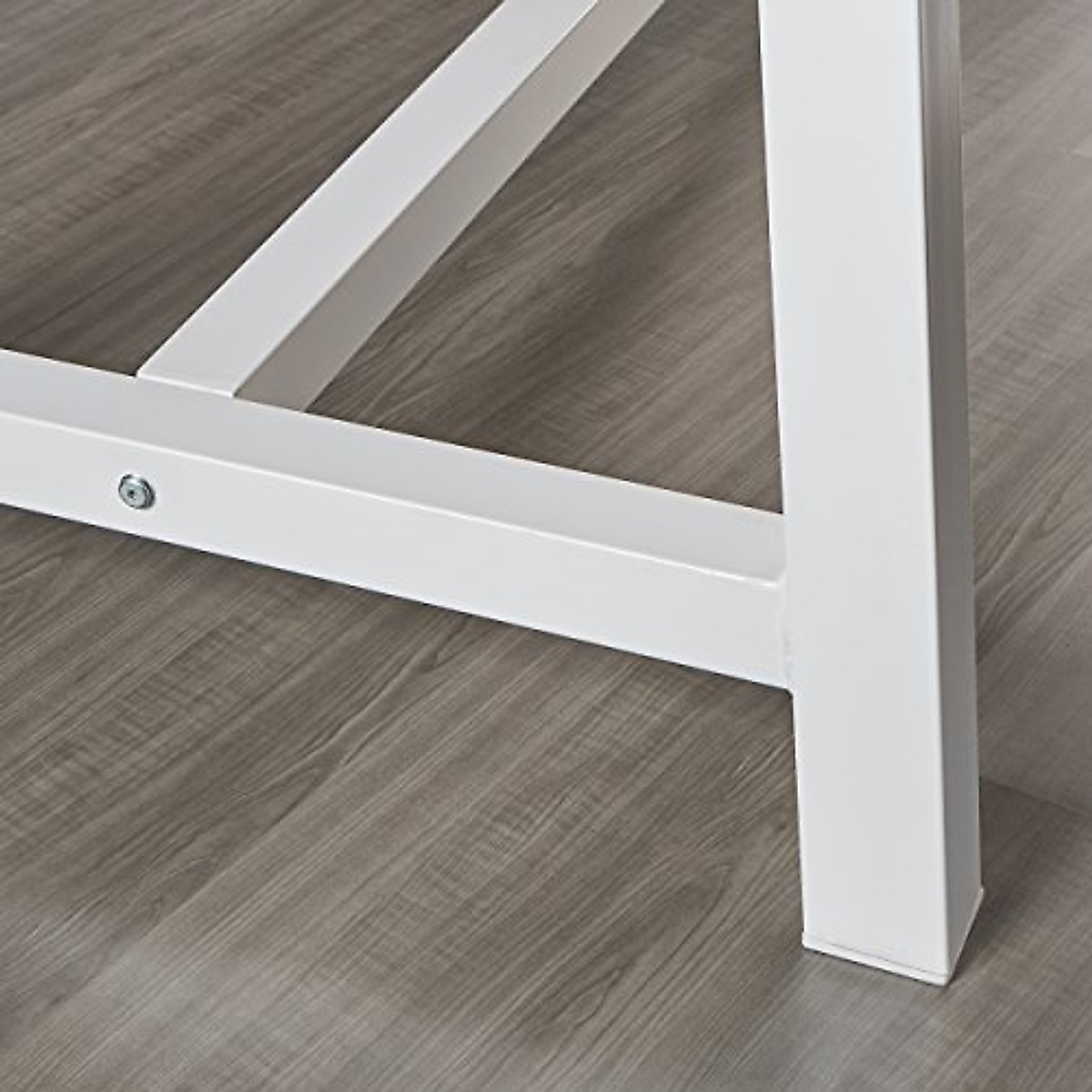 GDFStudio Cytheria Indoor Farmhouse 3 Piece Acacia Wood Picnic Set Finish Frame, Sandblast Dark Brown + White Rustic Metal