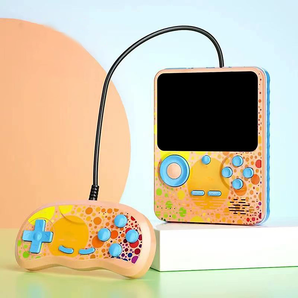 schicj133mm Game Machine Unisex 3.5 Inch Screen Video Game Console High Sensitivity Plug Play Pink