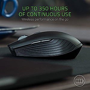 Razer Atheris Ambidextrous Wireless Mouse: 7200 DPI Optical Sensor - 350 Hr Battery Life - USB Wireless Receiver & Bluetooth Connection - Classic Black