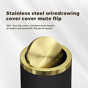 LEASYLIFE 9L/2.3GAL Small Trash Can with Swing Lid,Fancy Gold Waste Paper Baskets for Bathrooms,Gold Trash Can for Bathroom,Bedroom, Powder Room,Office,Laundry Room (9L-Black)