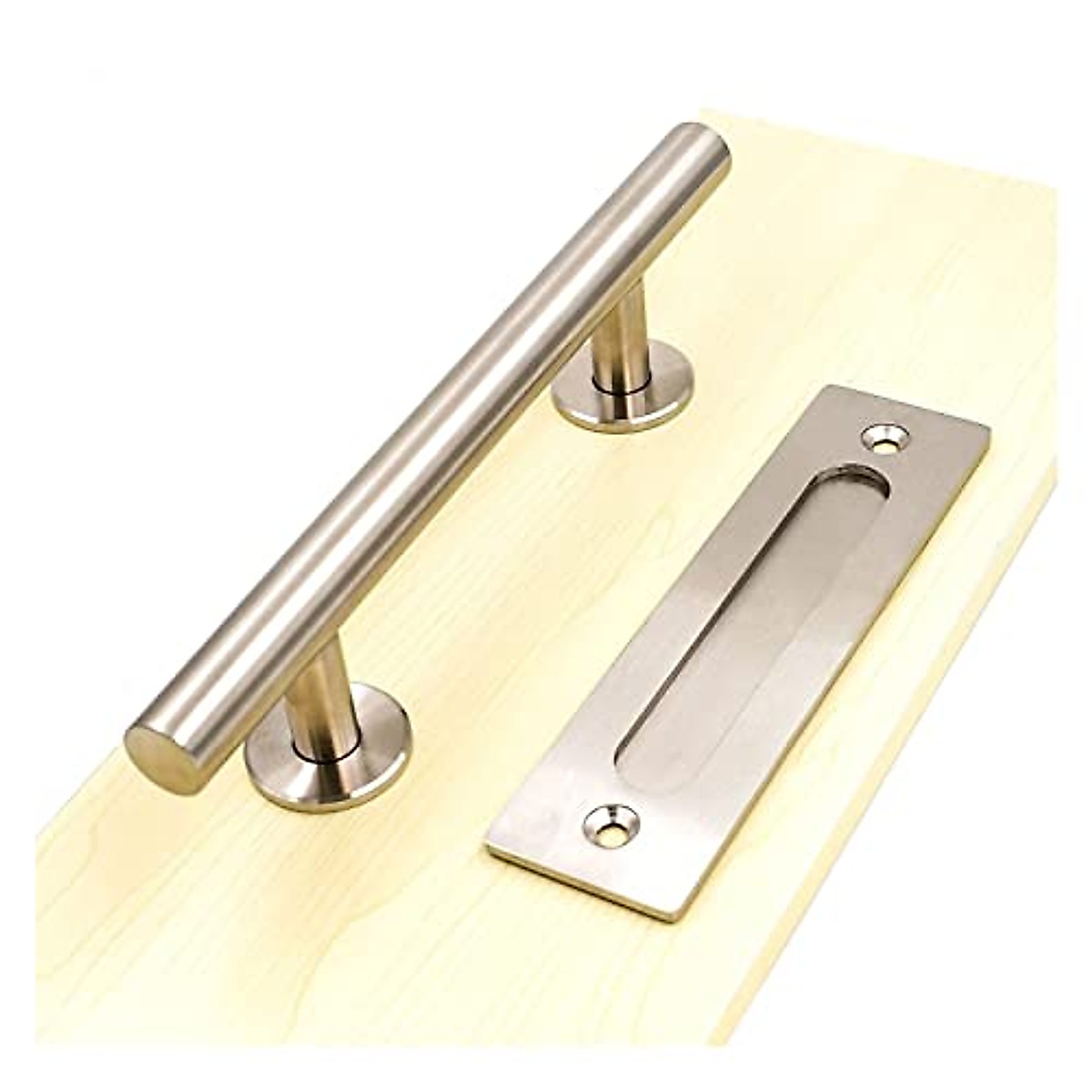 Sliding Door Hardware Gifsin 12in Sliding Barn Door Handle Stainless/Carbon Steel Flush Pull Set Pull Handle Heavy Duty Wood Interior Door Hardware Perfect For A Study Dining Room Area ( Color : Black