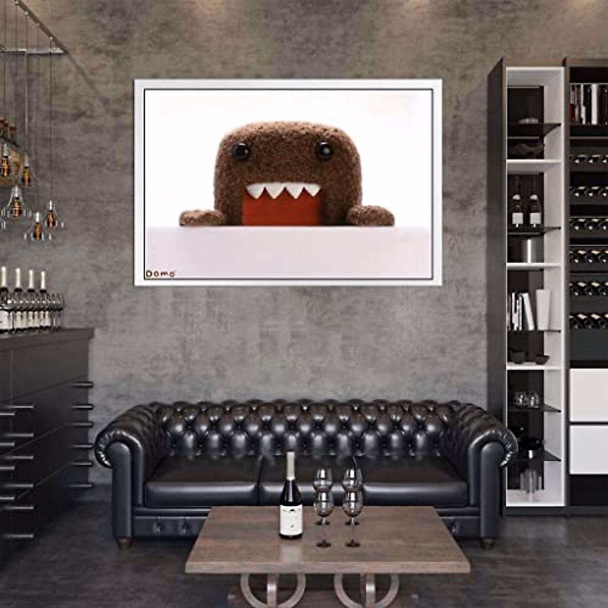 556562 Domo Peeking Plush Funny Cute White Wood Picture DECOR WALL 24x18 PRINT POSTER