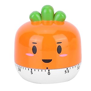 Fdit Cute Cartoon Machinery Timers Mechanical Kitchen Cooking Timer Clock Alarm Reminder Timepiece Kitchen Utensil(Orange)