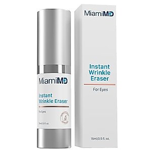 MiamiMD Instant Wrinkle Eraser Neck & Face Cream For Fine Lines, Wrinkles, and Crow’s Feet - Anti-Aging Serum For All Skin Types - Paraben Free, Fragrance Free, Cruelty Free - 15ml