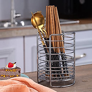 UPKOCH Draining Flatware Tableware Silver Household Cutlery Gadget Countertop Knife Caddy Silverware Utensils Crock Drainage Fork Round Drainer Modern Utensil Storage Chopsticks Drain