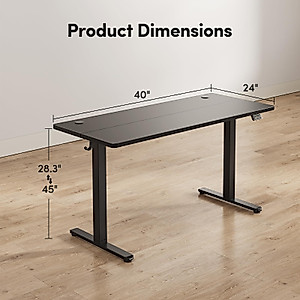 FAMISKY Dual Motors Standing Desk, 55 x 24 Inches Adjustable Height Electric Stand up Desk, Sit Stand Home Office Desk, Ergonomic Workstation Black Steel Frame/Rustic Brown Wood Tabletop