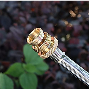 15 Ft Stainless Steel Braided Propane Adapter Max 350 Psi Hose with Pressure Gauge 5-40 Lb Convert Replace for Qcc1/type1 Tank Connects 1 Lb Bulk Portable Appliance to 5-40 Lb Propane Tank Cylinder