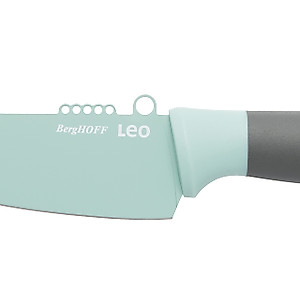 BergHOFF Leo Ceramic Coated Non-Stick Vegetable Knife with Zester, 11cm, Stainless Steel, Green, 5.5 x 24.5 x 2 cm