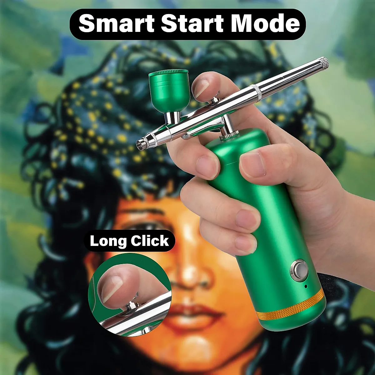 Cordless Airbrush Kit with Compressor,Upgraded 30PSI Portable Mini Airbrush Gun Set, Handheld Chargeble Dual Action air Brushes for Painting, Makeup, Nail, Mode, Cake, Tattoo