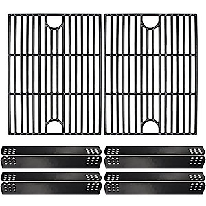 Hongso 17" Cooking Grill Grates and 14 9/16" Heat Plates Replacement Parts for Nexgrill 720-0830H, 720-0697E, Members Mark 720-0830F, Uberhaus 780-0003