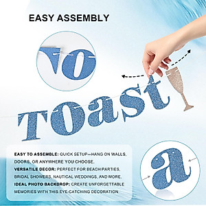 Last Toast On The Coast Bachelorette Party Decorations, Summer Blue Beach Pool Bridal Shower Diamond Ring Banner, Coastal Nautical Decor Supplies for Bride to be