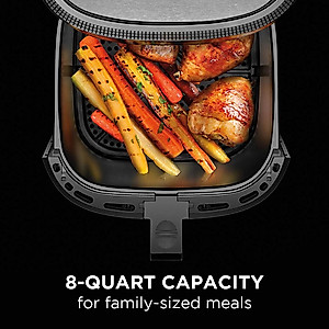 CHEFMAN 2 in 1 Max XL 8 Qt Air Fryer, Healthy Cooking, User Friendly, Basket Divider For Dual Cooking, Nonstick Stainless Steel, Digital Touch Screen with 4 Cooking Functions, BPA-Free