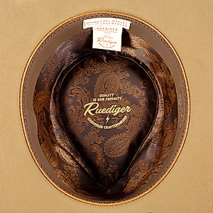 Vintage Fedora Firm Wool Felt Panama Hat Classic Rancher for Men Women Wide Brim Roll with Lightning Logo Distressed