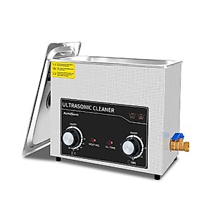 ACMESONIC Ultrasonic Cleaner 6Lfor Vinyl CD, (300W Heater,180W Ultrasonic) Ultrasonic Parts Cleaner with Heater Timer for Cleaning, Jewelry, Coins, Metal Small Parts, Circuit Board, Lab Tools, etc