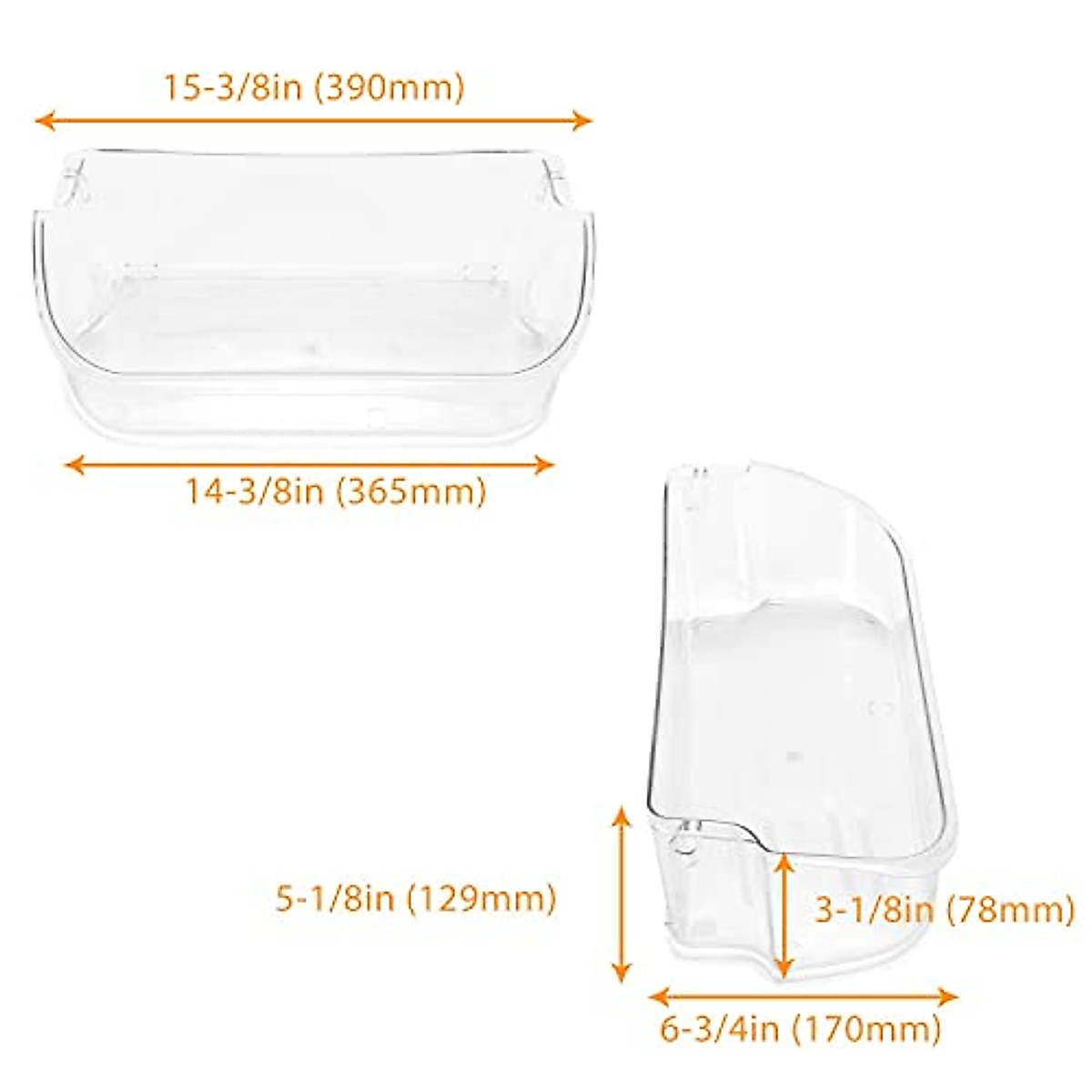 HECASA Refrigerator Door Shelf Replace for 240356402 AP2549958 Compatible with Refrigerators Refrigerator Door Bin Replacement Lightweight Clear