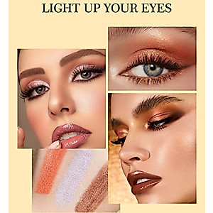 Go Ho White Highlighter Makeup Cream-to-powder Eyeshadow Stick,Creamy Eyeshadow Pen Crayon,Pearl White