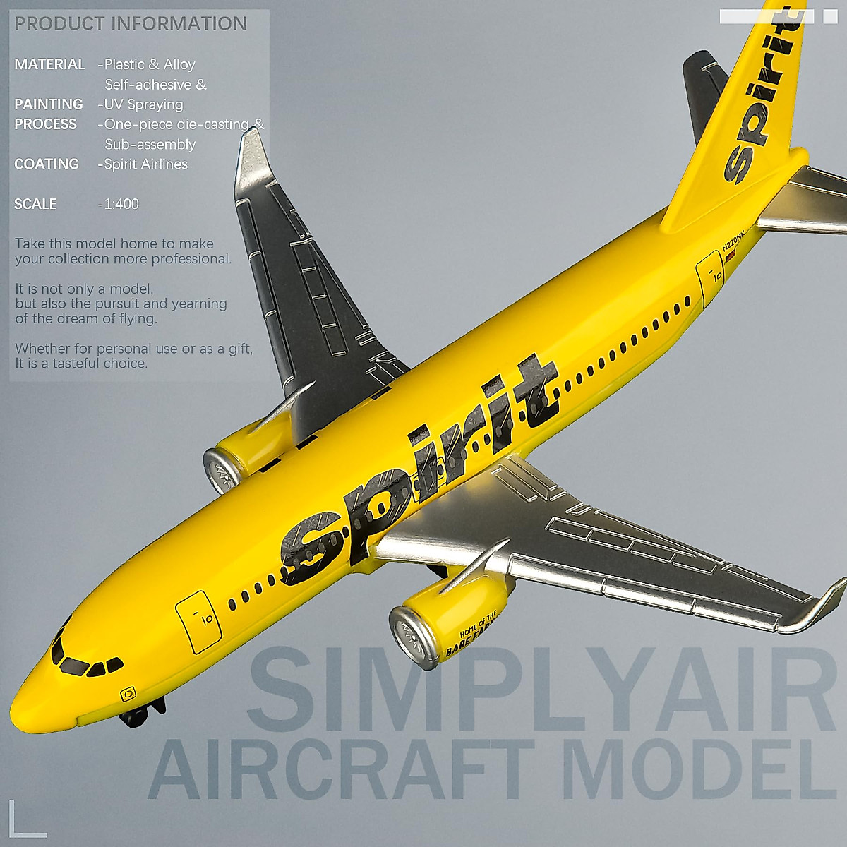 SimplyAir 1/400 Spirit Airplane Model Kits Plastic Airplane Model for Collection and Display