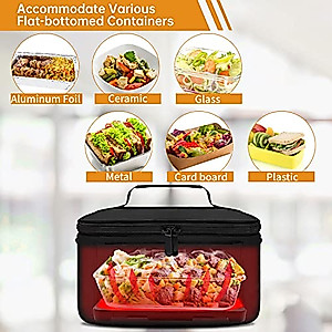 Aotto Portable Oven, 12V 24V 110V 3-in-1 Food Warmer and Heater, Mini Personal Electric Heated Lunch Box Warming Tote for Cooking & Reheating Meals in Car, Truck, Travel, Office, Home (Black)