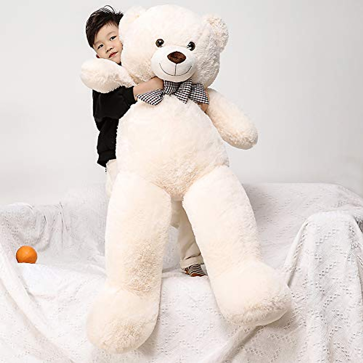 SNOWOLF 1.2M Giant Teddy Bear Plush Toy 4ft Big Cuddly Stuffed Animals Doll Gift for Valentines Kids Girlfriend (Ice Cream, 47 in/120cm)