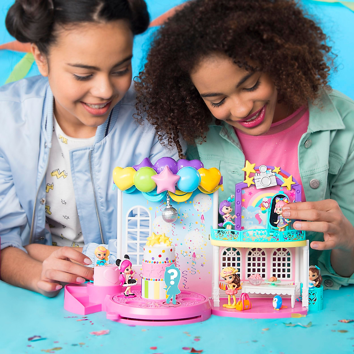 Party Popteenies - Poptastic Party Playset with Confetti, Exclusive Collectible Mini Doll and Accessories, for Ages 4 and Up, Standard