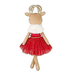 Bearington Noella Plush Reindeer Ballerina Doll, 16.5 Inch