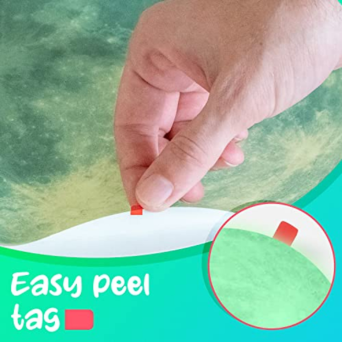 Glow in The Dark Stars and Moon for Ceiling, Luminous Stars and Moon Wall Decal, Wall Decor,Sticky Fluorescence Stars,Gift for boy and Girl Perfect for Kids Nursery Bedroom Living Room(Blue))