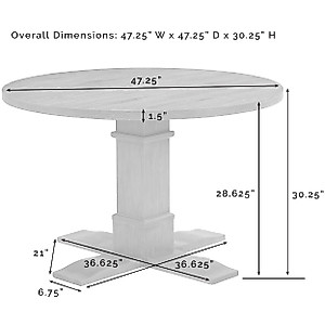 Crosley Furniture Joanna Modern Farmhouse Round Wood Dining Table, Rustic Brown