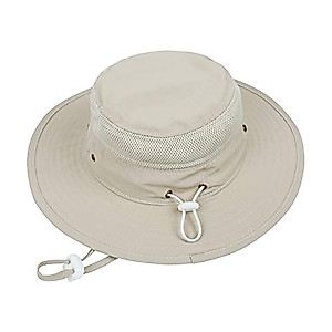 Baby Sun Hat for Girls Boys UPF 50+ Sun Protection Wide Brim Beach Hat Bucket hat Beige 12-24 Months