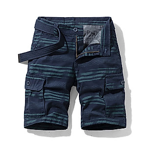 Running Shorts Men 3 Inch Mens Cargo Shorts Size 34 Casual Loose Striped Multi Pockets Tooling Shorts Regular Work Utility Shorts 6" Inseam 6 Inch Inseam Shorts Men Athletic Dark Blue 4X