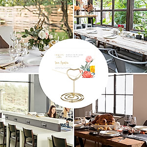 Gjinxi 20PCS Table Number Holders, Place Card Holders, Mini Table Card Holders Photo Holders for Tables, Picture Holder for Tables, Cards Stand with Heart Shaped Clip for Wedding, Photos, Memo Notes